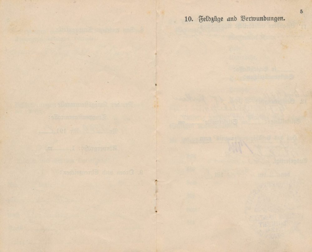Militärpass von Friedrich Zander - Reserve Infanterie Regiment Nr. 24